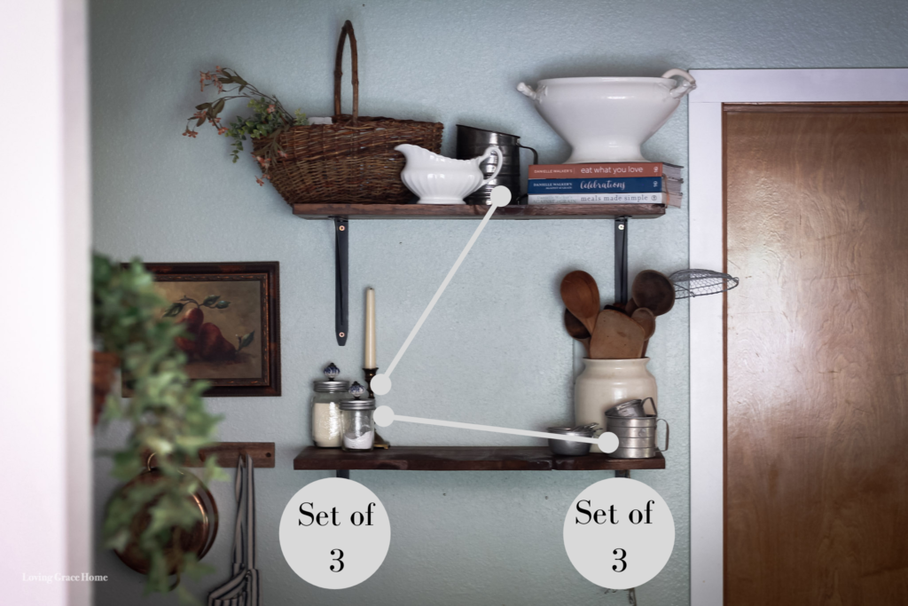 Cottagecore Inspired Kitchen Shelving | How to Style - Loving Grace Home